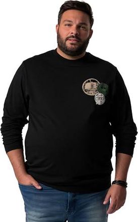 Men Plus Hommes Grandes Tailles L-8XL T-Shirt Men+ Ventre Confort, Manches Longues et imprim&eacute; Poitrine - Jusquau 8 XL Noir 8XL 835041100-8XL