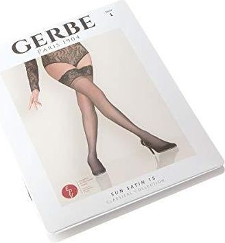 GERBE Bas Jarreti&egrave;re SUN SATIN 15-Taille 1-Couleur Noir