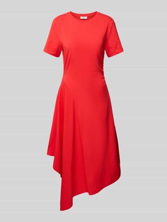 s.Oliver Red Label Tailliertes Midikleid mit Raffungen und asymmetrischem Rock