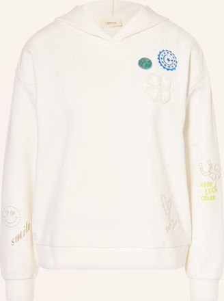 Cartoon Cartoon Hoodie Mit Schmucksteinen weiss