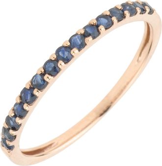 Edenly Ring Paradiesvogel - Einerreihe - Roségold und Blauer Saphir