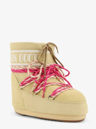 Moon Boot Womens Icon Low Suede Boots Beige Suede-Gomma Suede/gomma