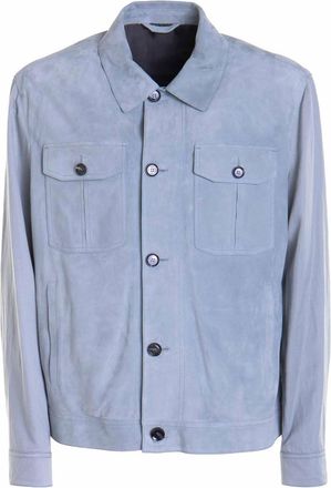 Brioni Lederjacke - Grau