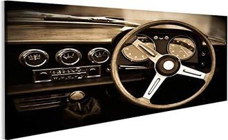 Islandburner Tableau, Tableaux sur toile Tableau de bord de voiture vintage s&eacute;pia tonifiant Poster, Impression, Cadeau MYK