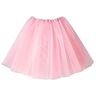 Generic Jupe tutu en tulle pour femme - Rockabilly - Jupon court - Robe de danse - Costume dHalloween - Costume de carnaval - Accessoire pour occasions, Rose 