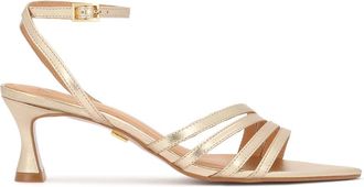 Kazar Femme, Chaussures, Jaune, Taille: 36 EU Sandales en cuir dor&eacute; Kazar avec brides incrust&eacute;es de bijoux