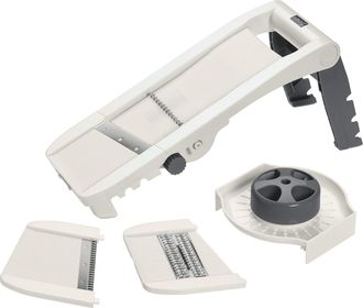 Lurch 10214 Variohobel für Gemüse aus Kunststoff, Iron Grey/Weiß, 9 x 35 x 18 cm