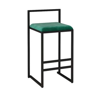 Generic Eleganter quadratischer Barhocker aus Samt mit schwarzem Metallgestell, ideal f&uuml;r K&uuml;che, Fr&uuml;hst&uuml;ckstheke, Bistro, Kneipe oder als Fu&szlig;st&uuml;tze. Geeignet 