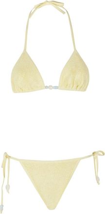 Hunza G Femme, Maillots de bain, Jaune, Taille: ONE Size Gina Beaded Bikini