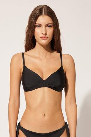 Calzedonia Triangel-bikinioberteil Mit Abgestufter Wattierung Und &Uuml;berkreuzdetail Indonesia Schwarz