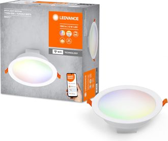 Ledvance LED SPOT INTEGRATED Ø 17cm, Einbaudecken Spot für den Innenbereich, dimmbar, 12W, Farbtemperatur 2700 - 6500 K, RGB Licht bis 16 Mio. Farben, 1000 Lum