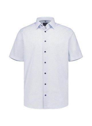 Olymp Herren Kurzarmhemd wei&szlig; gemustert