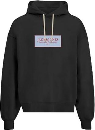 Jack & Jones Hood Jorgreene Sweat &agrave; Capuche FST, Noir, M Homme