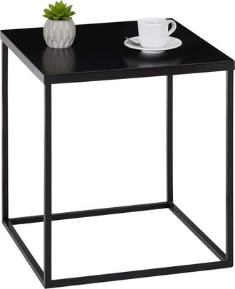 IDIMEX Beistelltisch Sofatisch HILAR 40 x 40 cm, Couchtisch Ablagetisch mit Tischplatte aus Metall schwarz lackiert