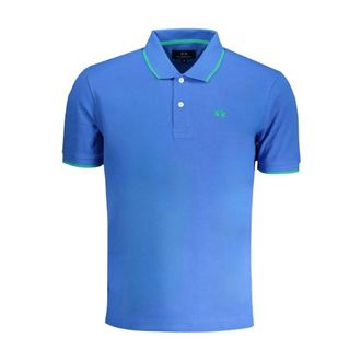 La Martina Blaues Baumwoll-Poloshirt mit Logo - - Tops - Herren - Blau - S