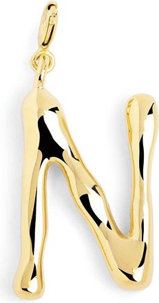 Singularu Letter XL Charm. Messing mit 18 Kt Vergoldeter Beschichtung. Schmuck für Damen. Buchstabe N