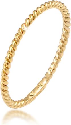 Elli Ringe - Ring Basic Twisted Gedreht Minimal Look 375 Gelbgo - Gr. 50 MM - in Gold - für Damen