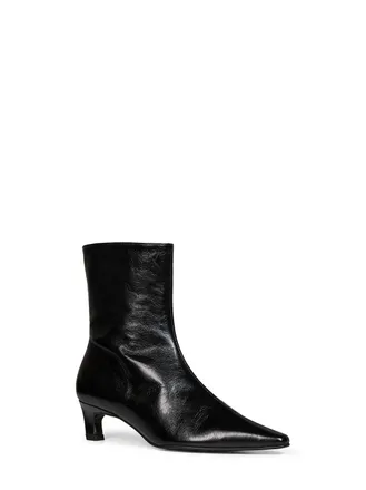 Alohas Womens Ankle Boots Ambar Rift Black Leather Sustainable