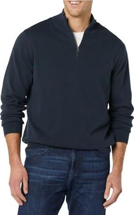 Generic Chemise thermique pour homme en polaire avec demi-fermeture éclair - Pull à capuche à manches longues pour homme - Pas de repassage - Sweat à capuche 