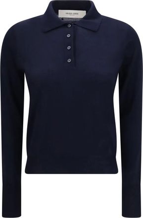 Golden Goose Polo en laine m&eacute;rinos &agrave; manches longues - Femme - Tops - Bleu - Taille: 38 FR