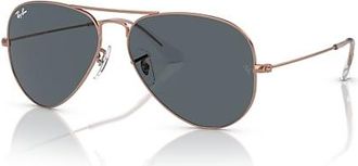 Ray-Ban Aviator Rose Gold Sonnenbrillen Rotgold Fassung Blau Glas 62-14