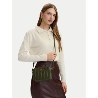 Calvin Klein Handtasche Calvin Klein Quilted Double Zip Camera Bag LV04F3328G Dunkelgr&uuml;n