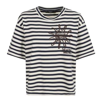 Max Mara Gestreiftes T-Shirt aus Baumwolljersey - - Tops - Damen - Mehrfarbig - M
