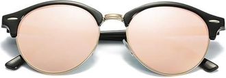 Generic Lunettes De Soleil Rondes En M&eacute;tal For Hommes Et Femmes, Style Tendance, Photo De Vacances Quotidienne(Pink)