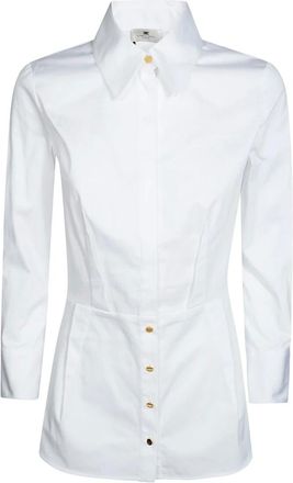 Elisabetta Franchi Femme, Blouses et Chemises, Blanc, Taille: 42 FR Camicia