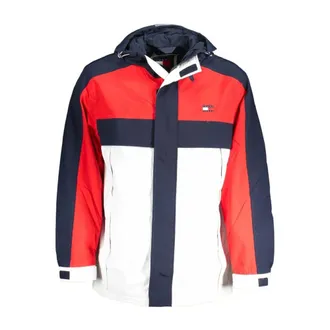 Tommy Hilfiger Homme, Vestes, Multicolore, Taille: L Veste à capuche bleue avec poches multiples