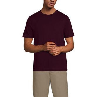 Lands End Supima Kurzarm-Shirt mit Rundhalsausschnitt, Herren, Gr&ouml;&szlig;e:56-58 regular, Rot, Baumwolle, by Lands End