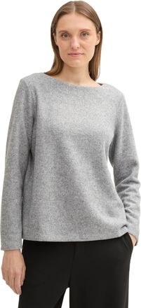 Tom Tailor Damen RIPP Sweatshirt mit Knöpfen, 21373 - Medium Silver Grey Melange, XXL