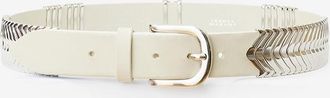 Isabel Marant Ceinture Tehora En Cuir - Femme - &Eacute;cru-argent&eacute; - Taille80 - Isabel Marant