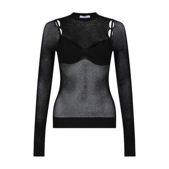 Off-white Arrow Fishnet Top - - Tops - Damen - Schwarzk - S