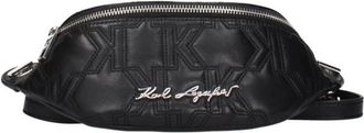 Karl Lagerfeld Sac banane en cuir K/Loom - Femme - Sacs - Noir - Taille: ONE Size