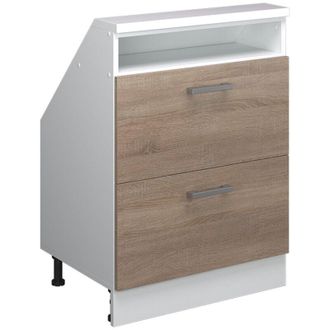 Vicco Meuble de rangement sous pente Rion, Sonoma/blanc, avec 2 tiroirs, Vicco