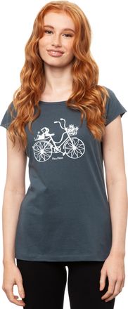 FellHerz Damen T-Shirt Fahrrad-Mädchen Cap Sleeve Thundercloud, Größe XL, Bio, Fair und Vegan