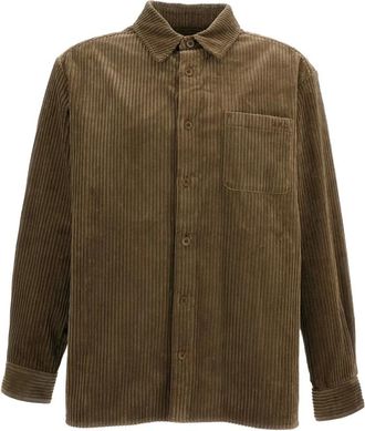 A.P.C. A.p.c., Homme, Chemises, Brun, Taille: L Surchemise en Coton C&ocirc;tel&eacute;