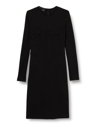 Pinko Damen AKUBI Abito Punto STOFFA Formales Abendkleid, Z99_Nero Limousine, 36