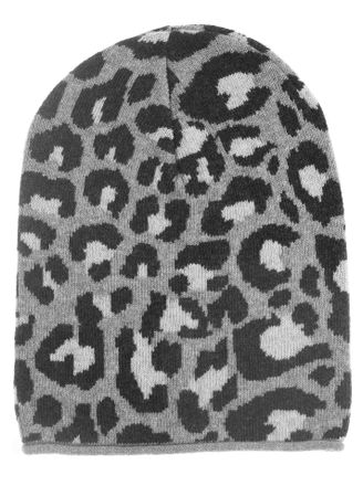 Zwillingsherz Slouch-Beanie-Mütze im Leo Design mit Kaschmir - Hochwertige Strickmütze für Damen Mädchen - Hat - Pailletten Stern - One Size - Sommer Herbst und Win