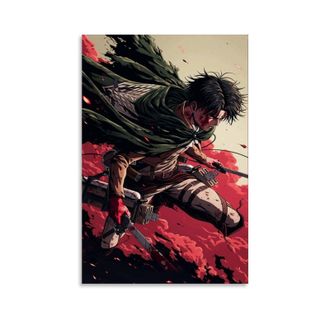 Generic Anime Character Levi Ackerman Wings of Liberty Poster Dekorative Malerei Leinwand Wandkunst Wohnzimmer Poster Schlafzimmer Malerei 08x12inch(20x30cm)