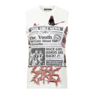 Dolce & Gabbana &Auml;rmelloses T-Shirt - - Tops - Damen - Wei&szlig; - XS