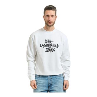 Karl Lagerfeld Homme, Sweatshirts et sweats &agrave; capuche, Blanc, Taille: XL Logo SweaT-shirt