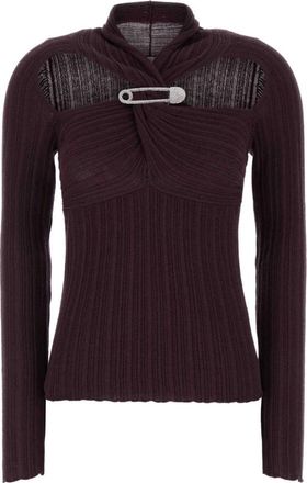 Giuseppe Di Morabito Femme, Pulls, Violet, Taille: 36 FR Wool Blend Top