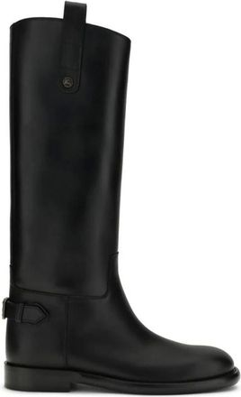 Burberry Femme, Chaussures, Noir, Taille: 39 EU Bottes hautes en cuir avec talon bloc