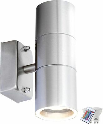 ETC Shop Etc-shop - Lampe murale fa&ccedil;ade t&eacute;l&eacute;commande up down lumi&egrave;re en acier inoxydable dimmable dans un ensemble comprenant des ampoules led rvb