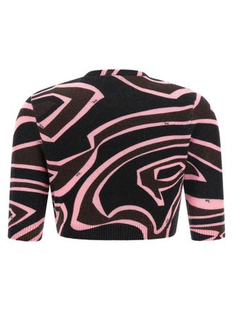 Emilio Pucci Labirinto Graphic Wool Blend Cardigan - Black