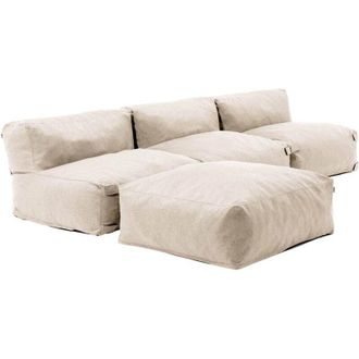 Oviala Oviala - Canap&eacute; dangle modulable 4 places ext&eacute;rieur - Tissu Olefin r&eacute;sistant aux UV - Mousse poly&eacute;ther confort 25kg/m3 - Dimensions 255x85cm