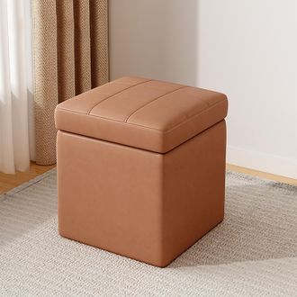 Generic 2er-Set Würfel-Aufbewahrungsbänke Mit 20 L Fassungsvermögen, Gepolsterter Hocker Mit Massivholzrahmen for Den Eingangsbereich Oder Das Wohnzimmer(Set 