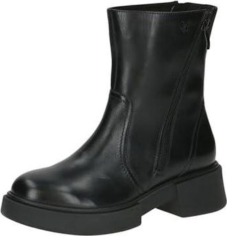 Caprice Bottines Plates pour Femme 9-25303-43 Botte mi-Mollet, Nappa Noir, 38 EU